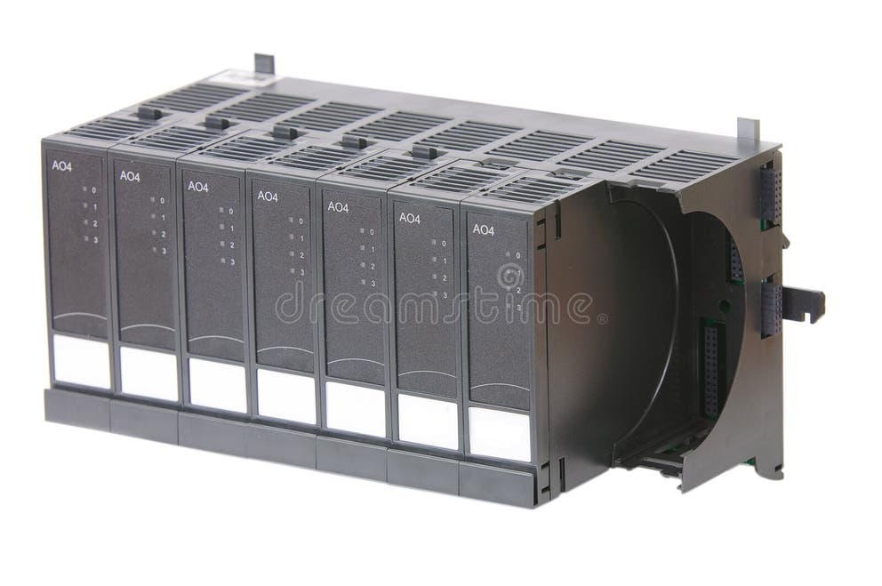 Rack with Several Input/Output Modules Stock Photo - Image of control ...