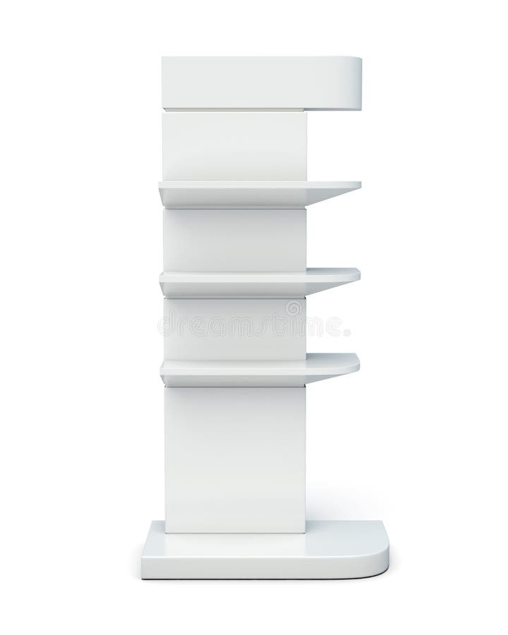 Shelves Front View on White Background. 3d Rendering Stock Illustration ...