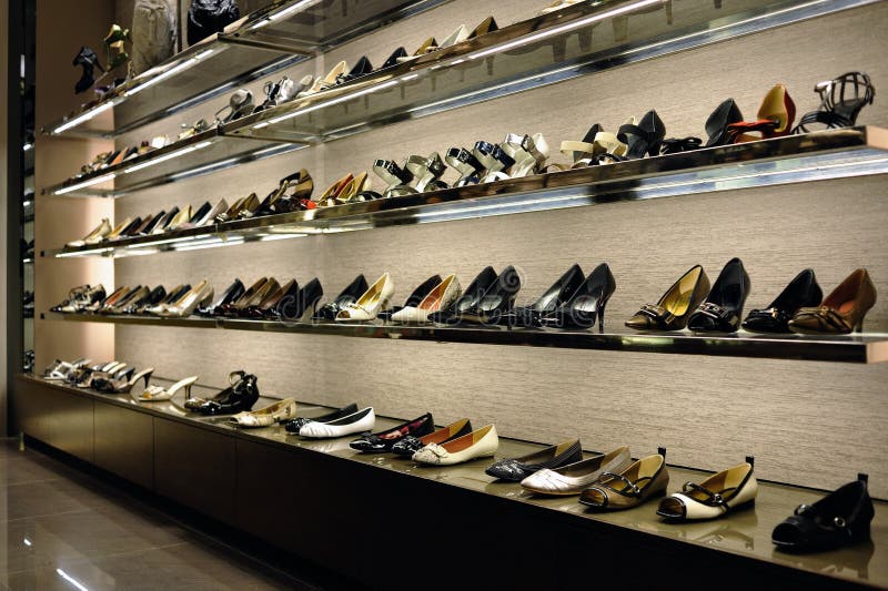 Rack of shoes stock photo. Image of female, rack, ladies - 8884482