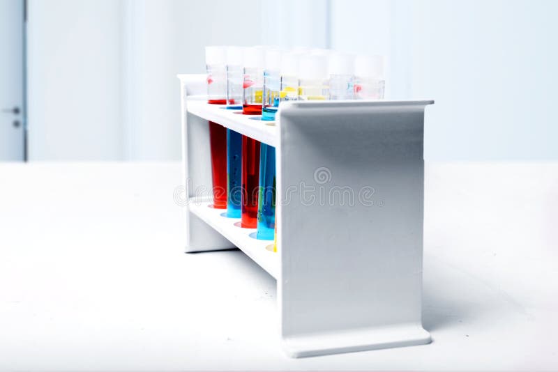 Rack of the Test Tube with a Blood Sample Stock Photo - Image of glass ...
