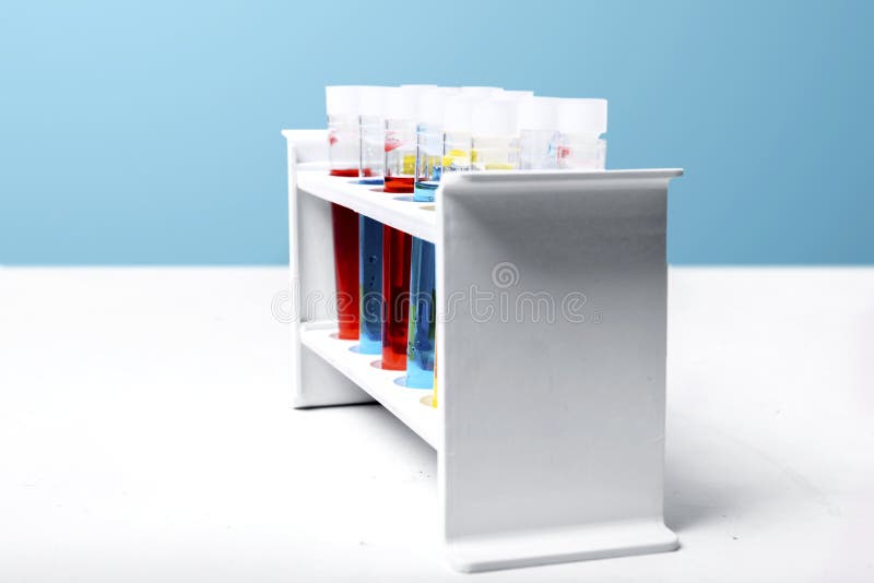 Rack Of Blood Tubes With Name For Proper Identification In Nurse At ...