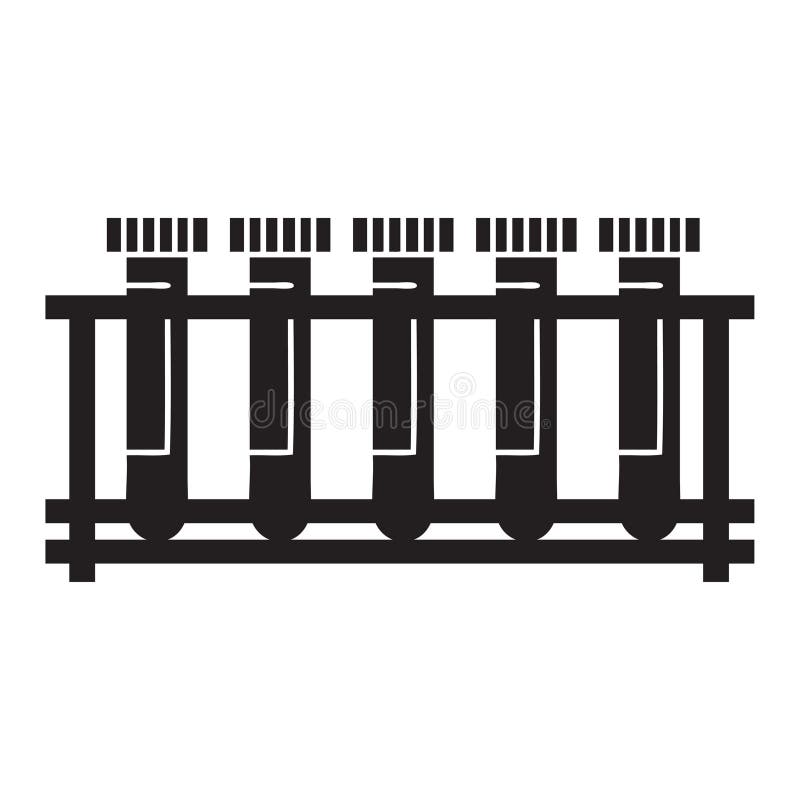 Laboratory Rack with Glass Test Tubes. Special Equipment for Analysis ...