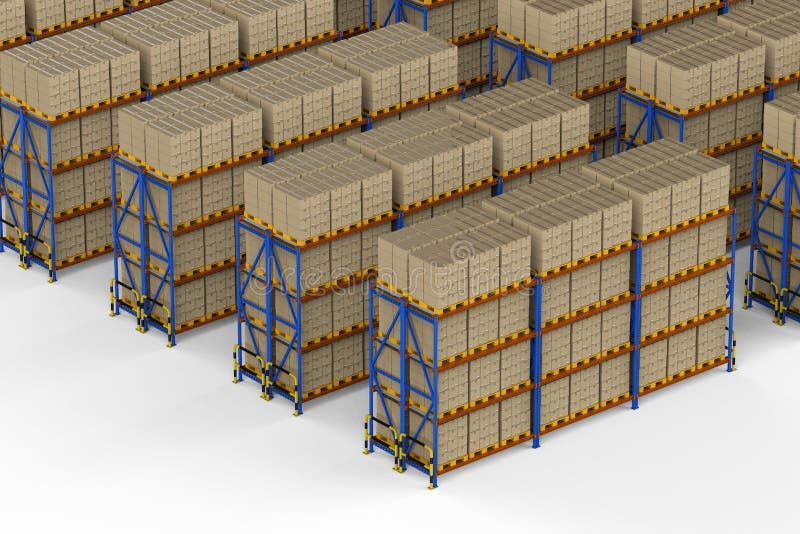 Rack in warehouse stock illustration. Illustration of stow - 143470125