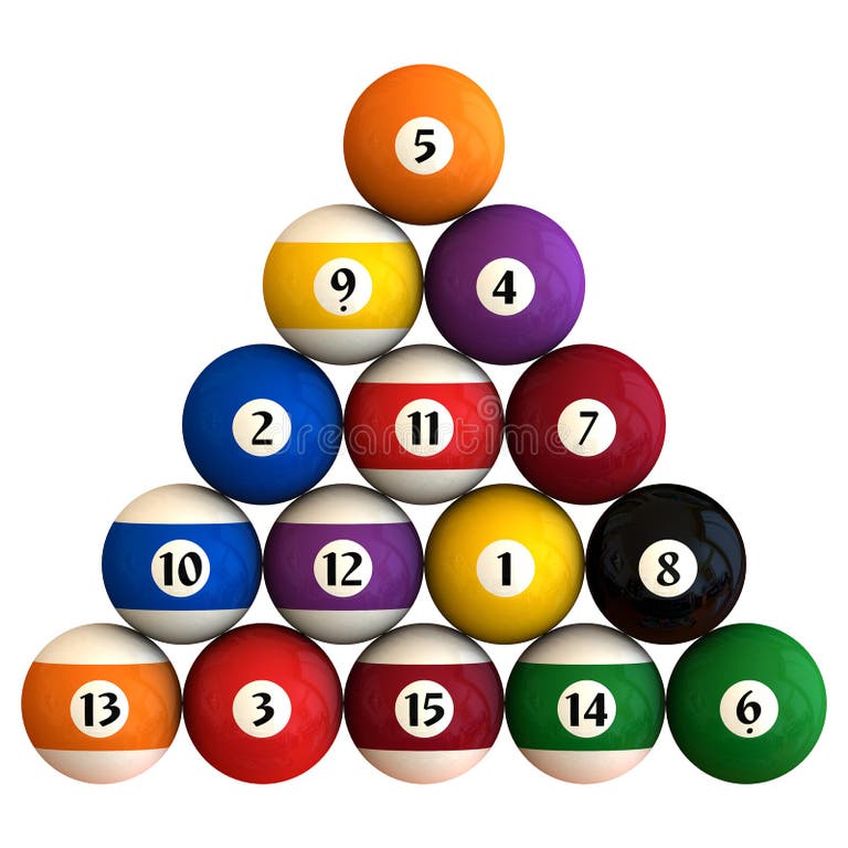 Racked pool balls stock illustration. Illustration of leisure - 2307929