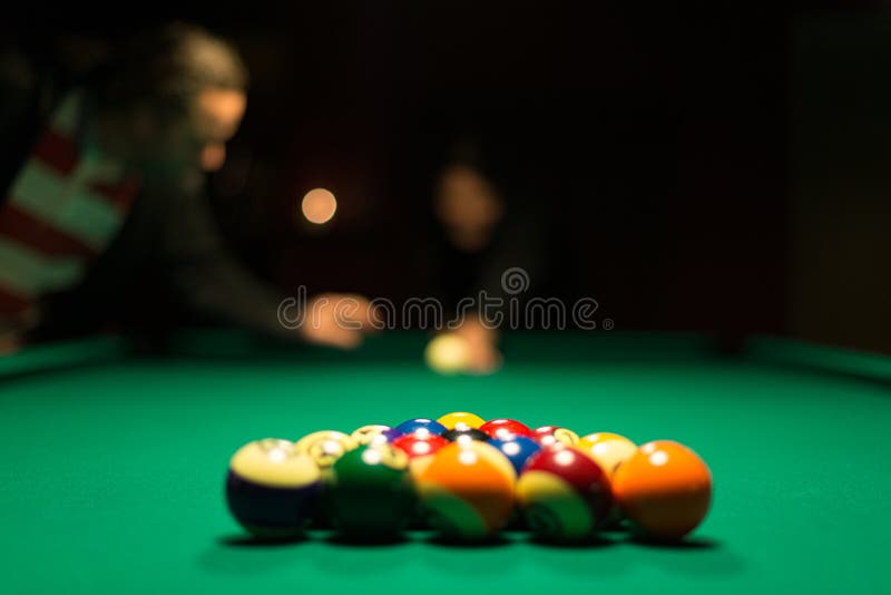 Racked and Ready Billiards Balls Stock Photo - Image of gambling, ball ...