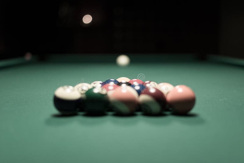 Racked and Ready Billiards Balls.. Stock Photo - Image of competition ...