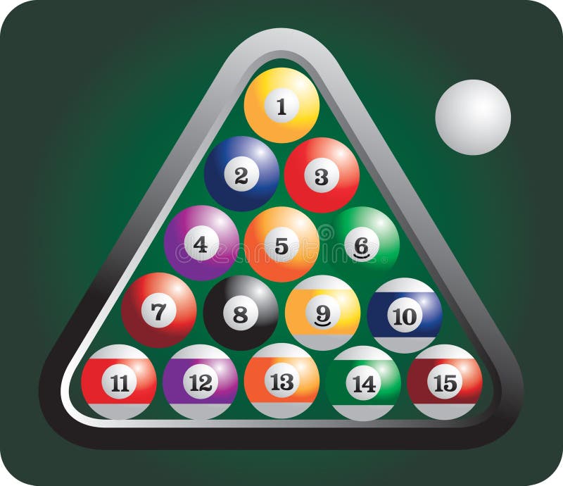 Racked Set Of Billiard Balls Stock Vector - Illustration of fortune ...