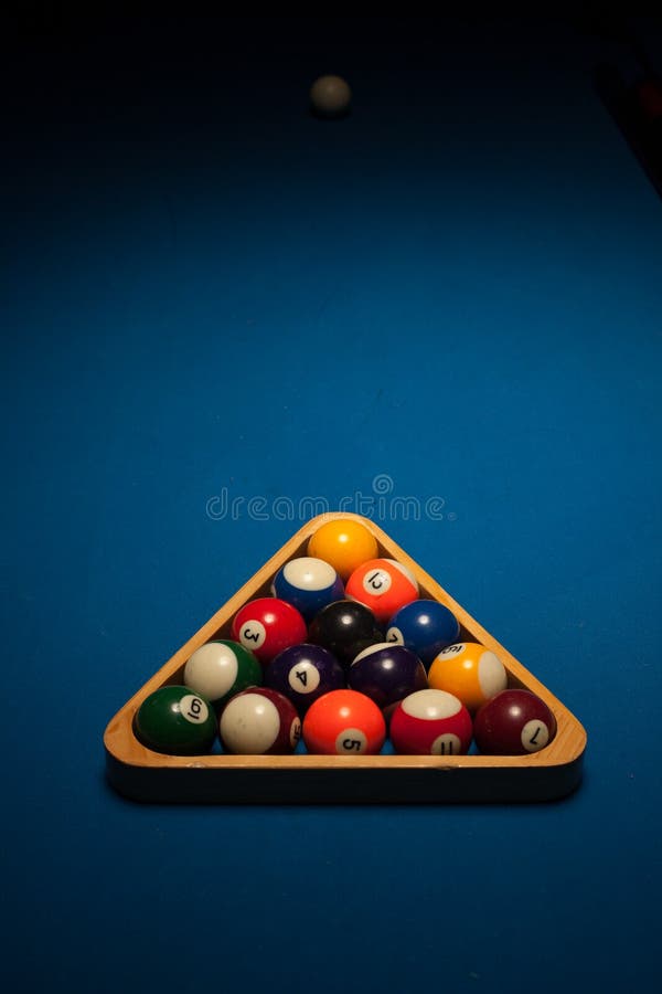 Racked set of pool balls stock photo. Image of sport - 42070010