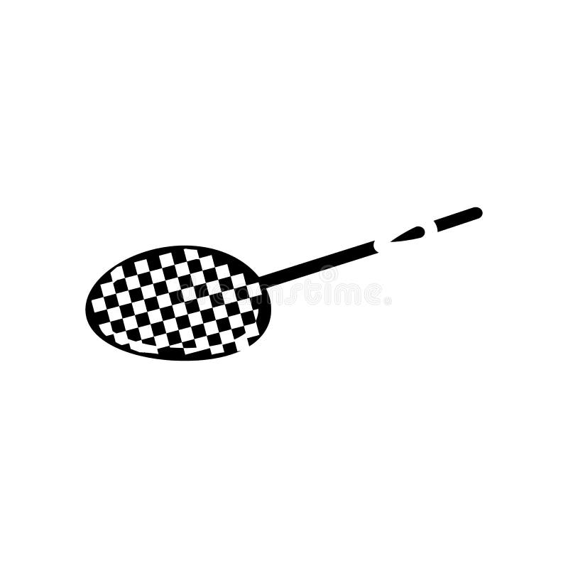 Racket Game Badminton Glyph Icon Vector Illustration Stock Illustration ...