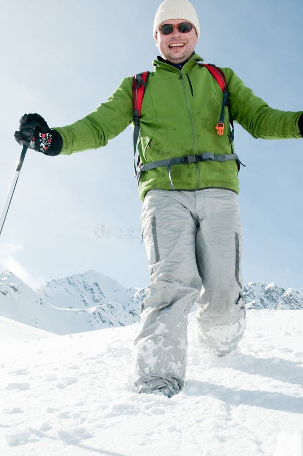 Girl with snowshoes stock image. Image of extreme, hike - 18071071