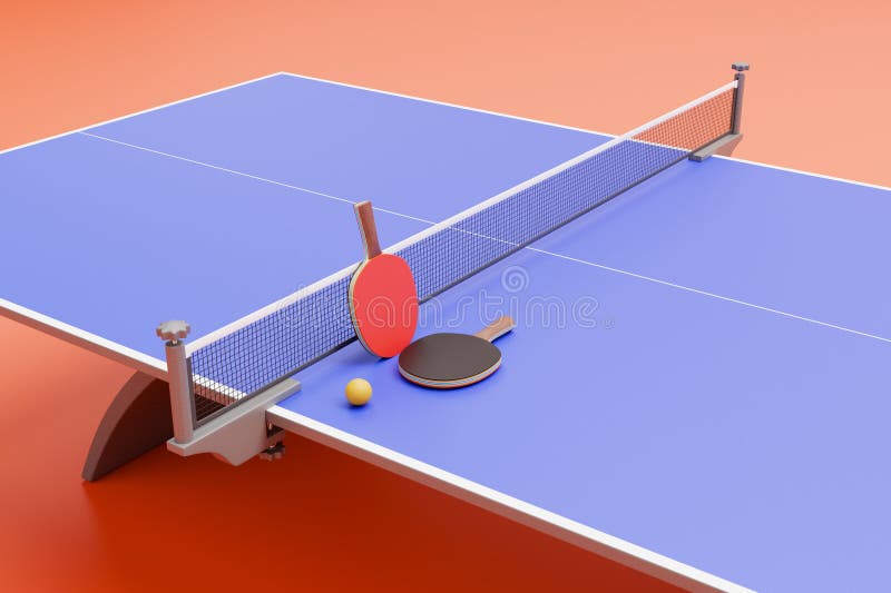 Rackets and Ball Court for Table Tennis, Ping Pong. Stock Illustration ...