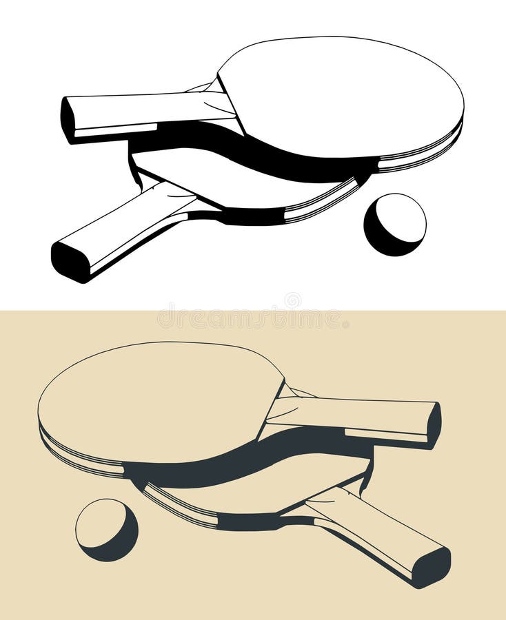 Rackets and Ball for Table Tennis Stock Vector - Illustration of ...