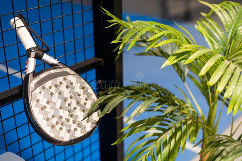 Rackets and Paddle Balls on a Court Ready To Play Stock Photo - Image ...