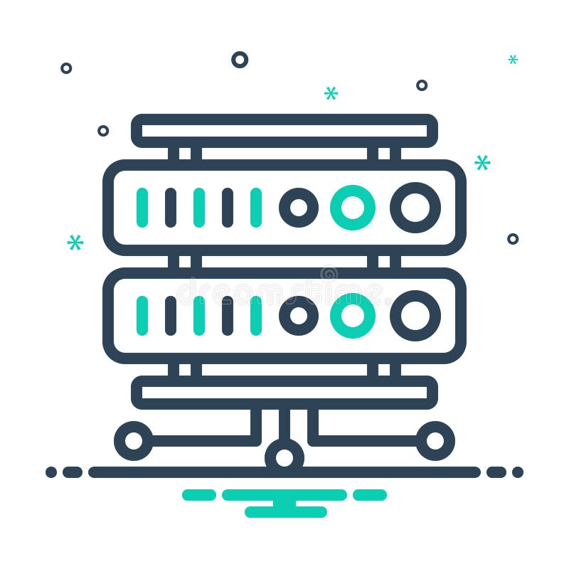 Mix Icon for Rackmount Server, Datacenter and Website Stock Vector ...