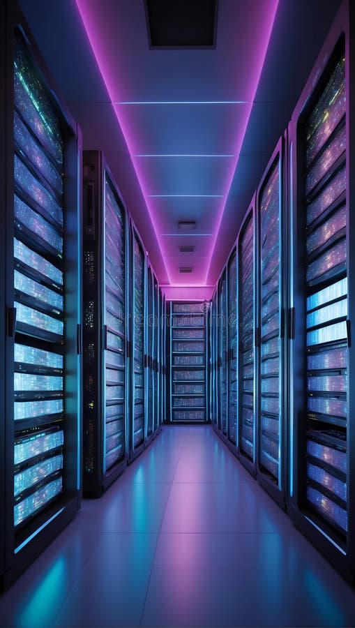 RackRhapsody Glow: Illuminating the Data Frontier. AI Generate Stock ...