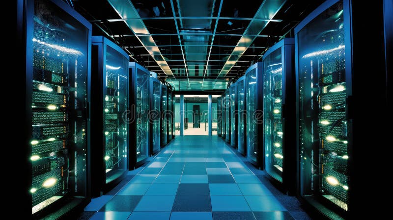 Racks computer equipment stock illustration. Illustration of cooling ...