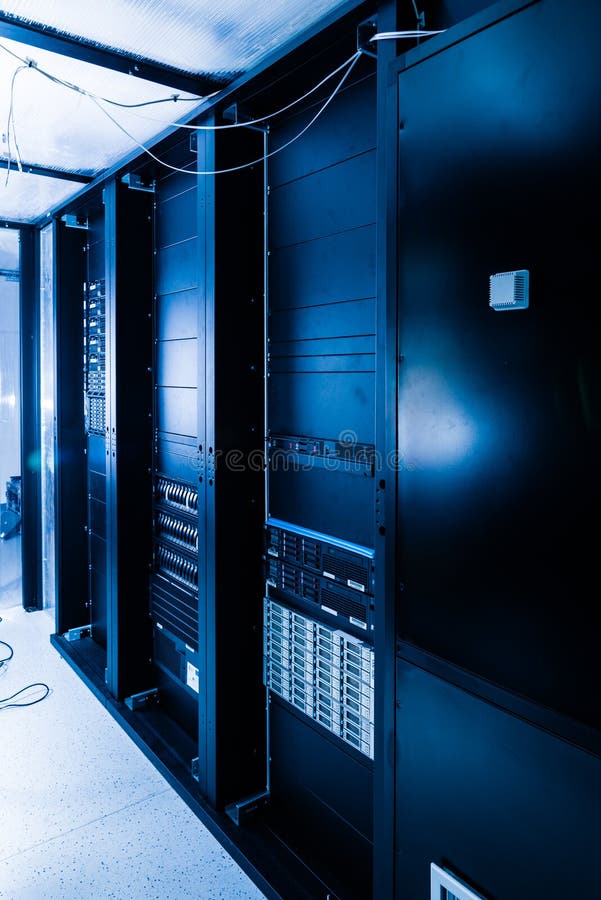 Racks Filled with Computer Hardware Inside Internet Datacenter Stock ...
