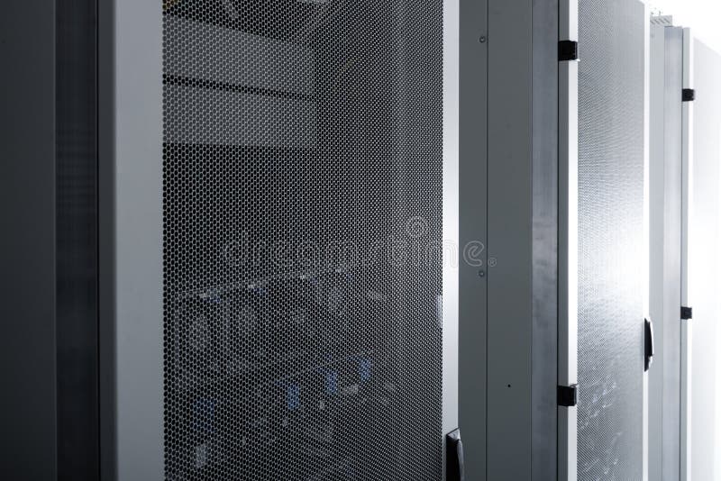 Racks Filled with Computer Hardware Inside Internet Datacenter Stock ...