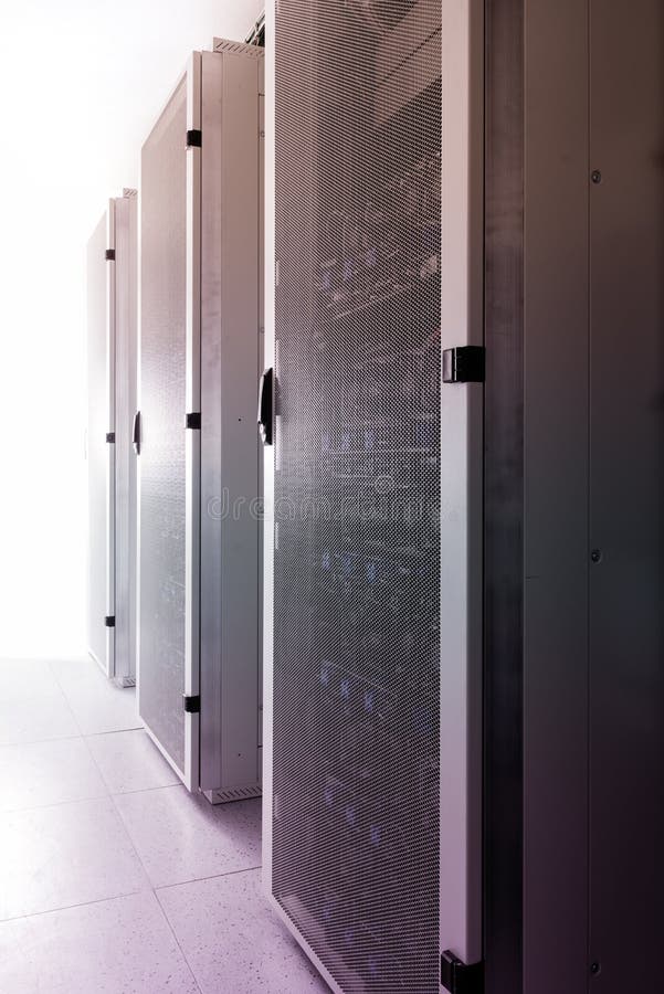 Racks Filled with Computer Hardware Inside Internet Datacenter Stock ...
