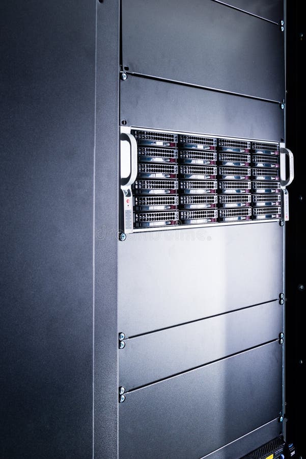 Racks Filled with Computer Hardware Inside Internet Datacenter Stock ...