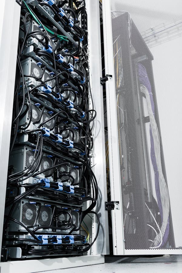 Racks Filled with Computer Hardware Inside Internet Datacenter Stock ...