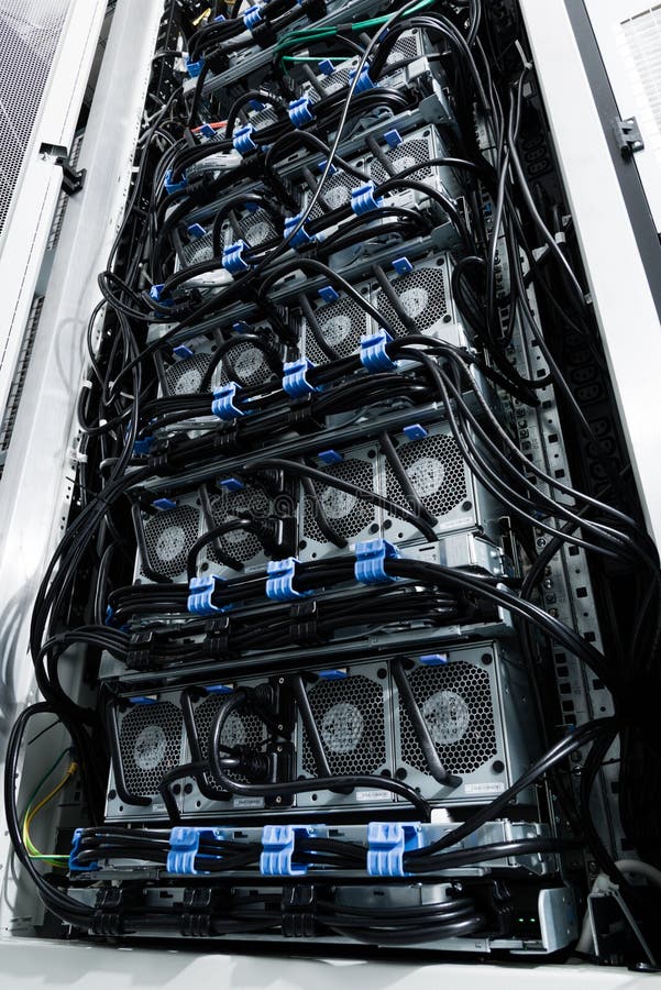 Racks Filled with Computer Hardware Inside Internet Datacenter Stock ...