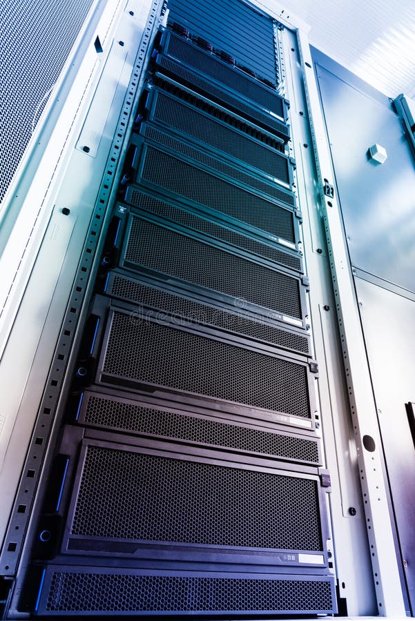 Racks Filled with Computer Hardware Inside Internet Datacenter Stock ...