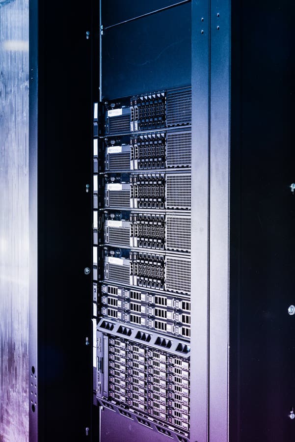 Racks Filled with Computer Hardware Inside Internet Datacenter Stock ...