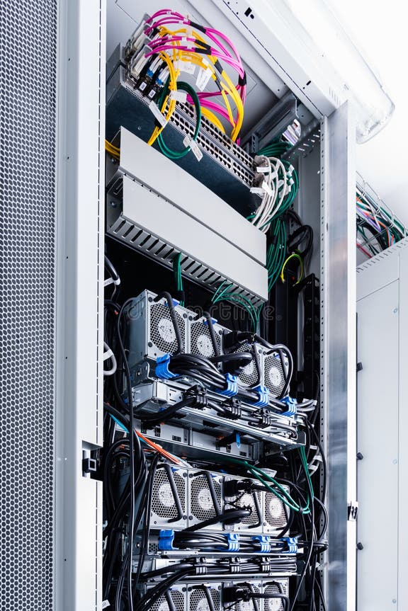 Racks Filled with Computer Hardware Inside Internet Datacenter Stock ...