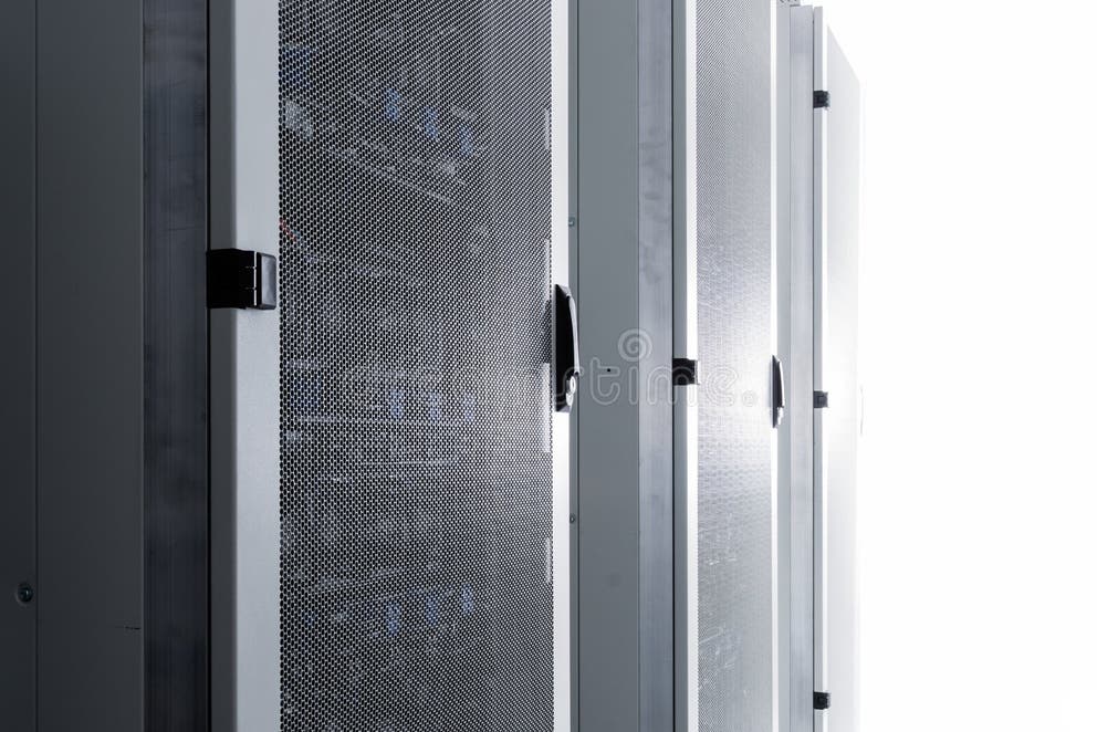 Racks Filled with Computer Hardware Inside Internet Datacenter Stock ...