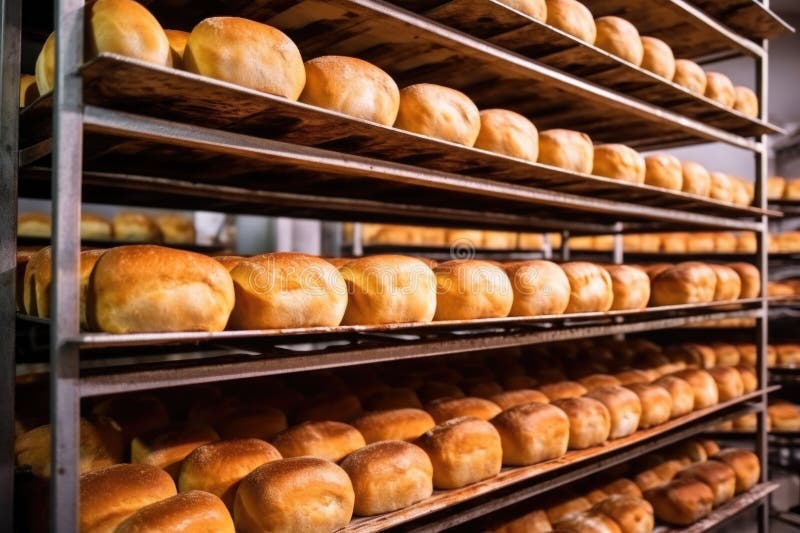 Racks Filled with Multiple Loaves in a Baking Oven Stock Photo - Image of loaves, fresh: 297934986