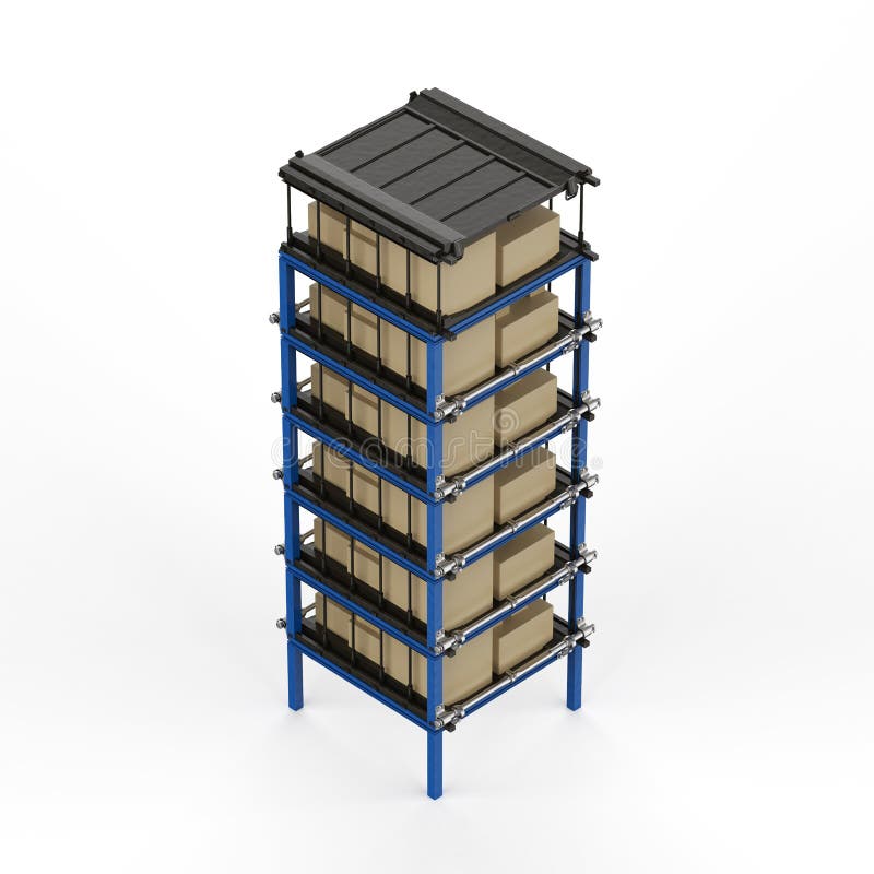 Racks full of carton boxes stock illustration. Illustration of delivery ...