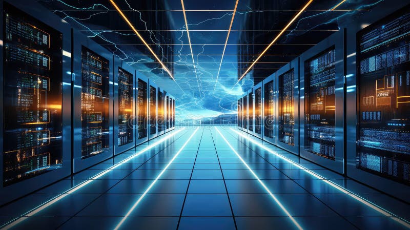 Racks global data center stock illustration. Illustration of monitoring ...