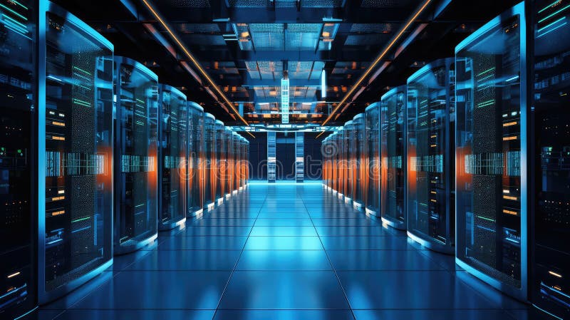 Racks server data center stock illustration. Illustration of cloud ...