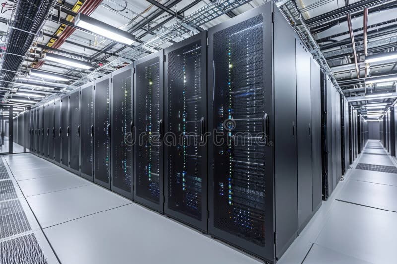 Racks with Servers of a Data Center Stock Photo - Image of hardware ...
