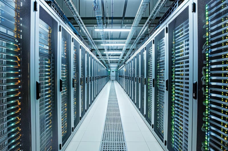 Racks with Servers of a Data Center Stock Photo - Image of data, rack ...