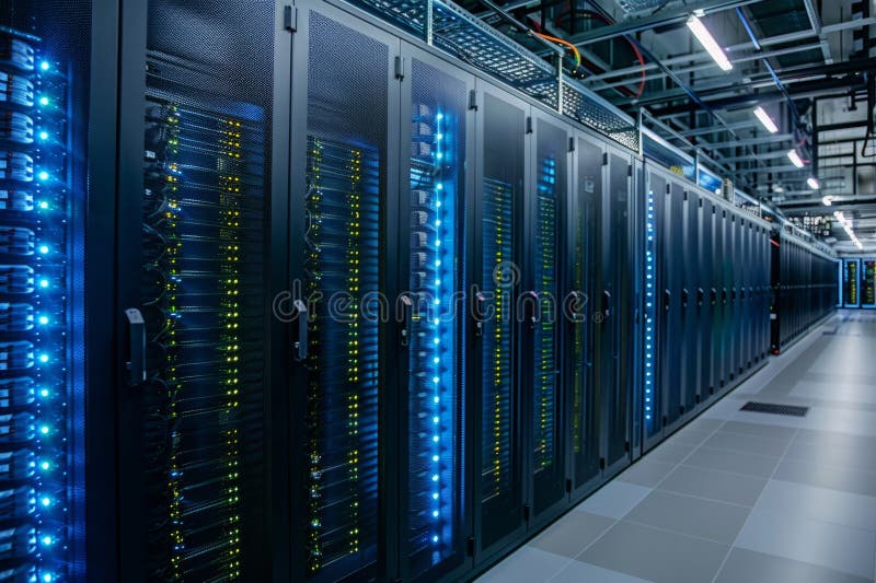 Racks with Servers of a Data Center Stock Photo - Image of future ...
