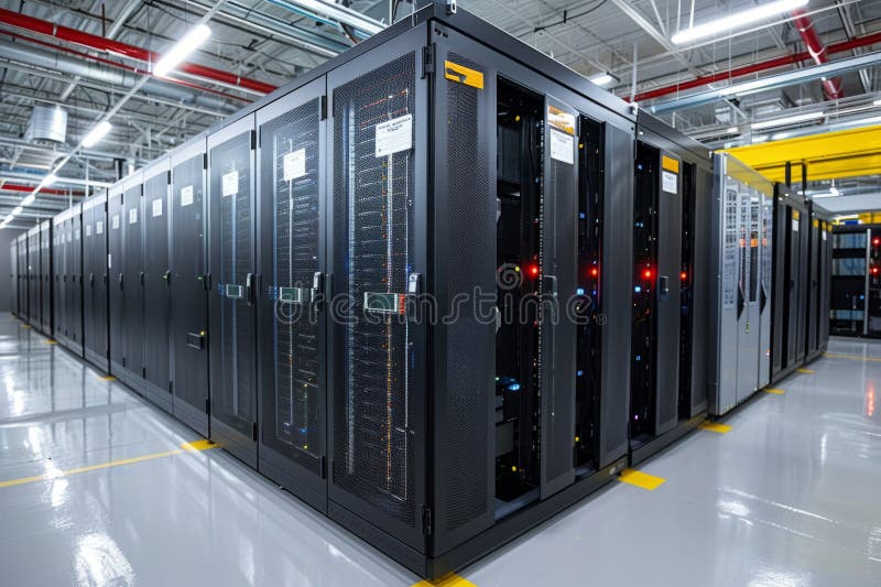 Racks with Servers of a Data Center Stock Photo - Image of center ...