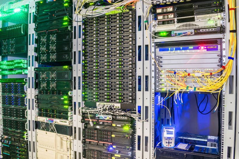 Racks with Servers are Installed in the Server Room of the Data Center ...