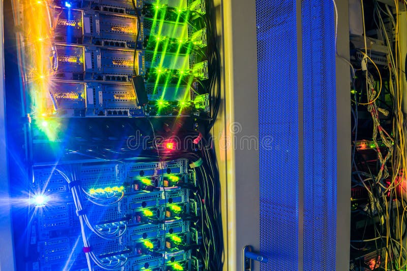 Racks with Servers are Located in the Server Room of the Data Center ...