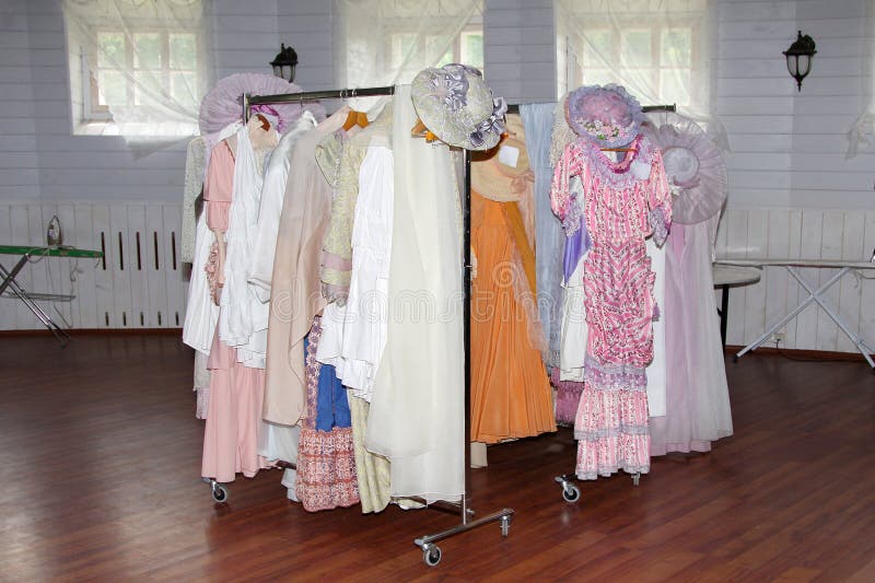 Racks of Vintage Historical Dresses Stock Image - Image of retro, women ...