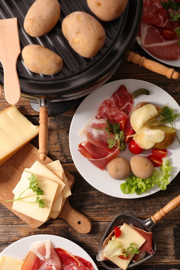 Raclette cheese stock image. Image of lunch, cheese - 130294745