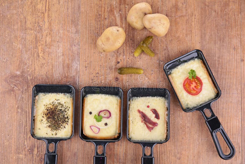 Delicious Traditional Swiss Melted Raclette Cheese Stock Photo - Image ...