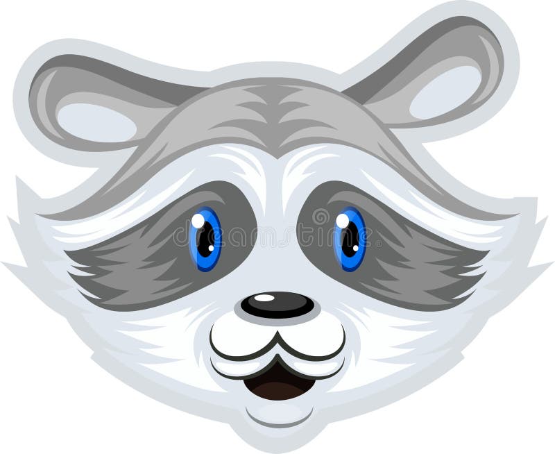 Racoon with Blue Eyes, Illustration, Vector Stock Vector - Illustration ...