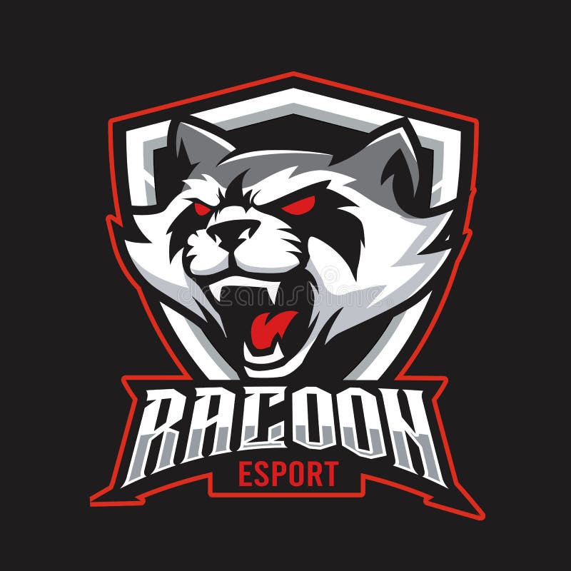 Racoon Mascot Gaming Logo Illustration Head Logo Team Stock ...
