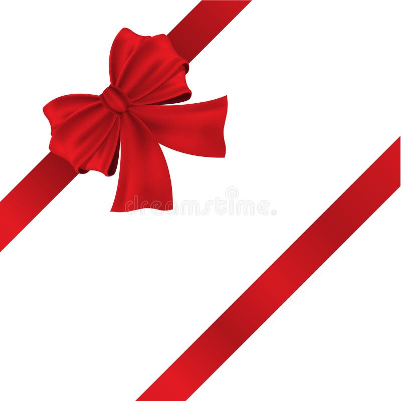 Rad Bow Ribbon Center on White Background Design for Gift Vector Stock ...