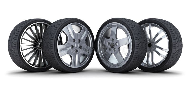 Rad des Autos vier stock abbildung. Illustration von verkehr - 44461470