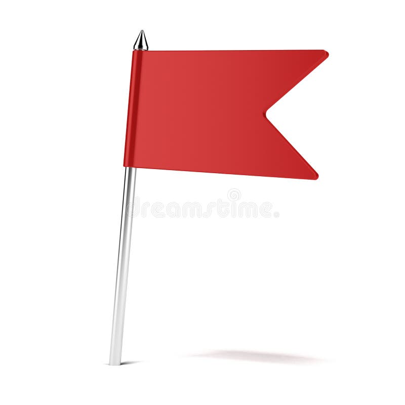 Waving red triangular flag stock vector. Illustration of trigonous ...