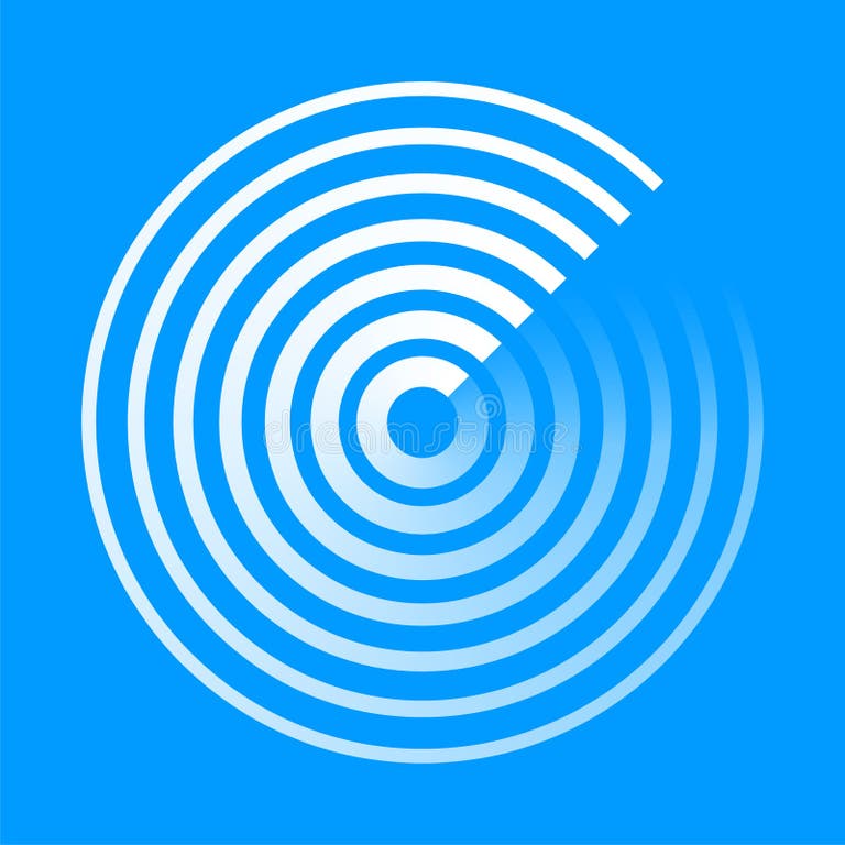 Radar Abstract Icon Logo. Circle Wave Concentric Line Vector Radar ...