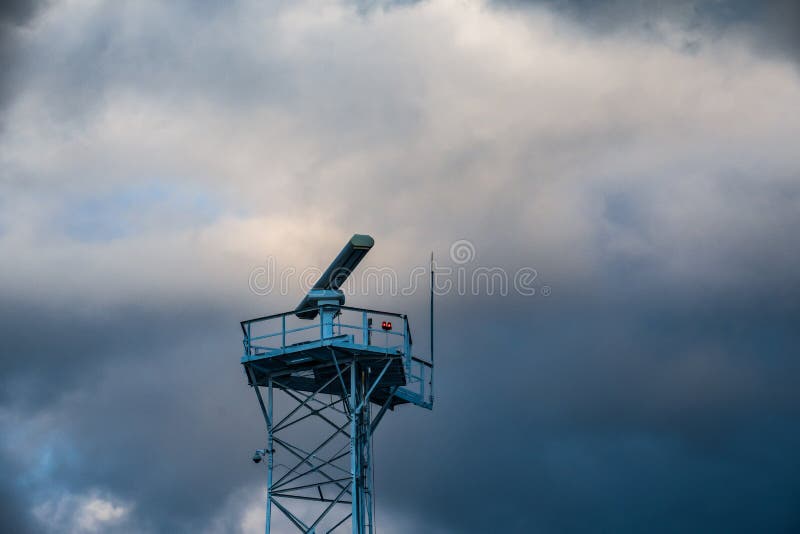 Radar Antenna West Point Lighthouse Stock Photo - Image of antenna ...